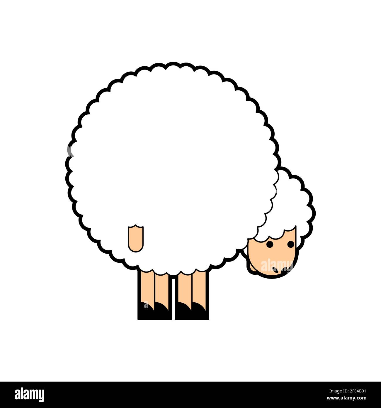 Sheep ass. Ram back. Animal vector illustration Stock Vector Image ...