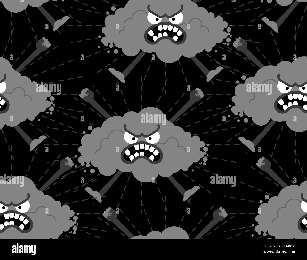 Angry cloud with rain pattern seamless. vector background Stock Vector ...