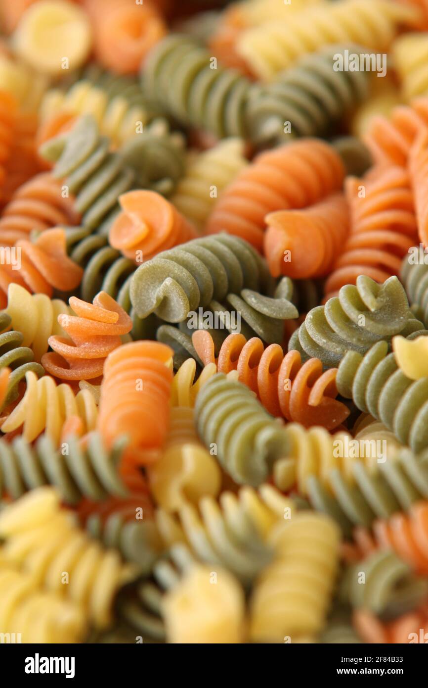 Colourful pasta, background image, studio shot, food photography ...