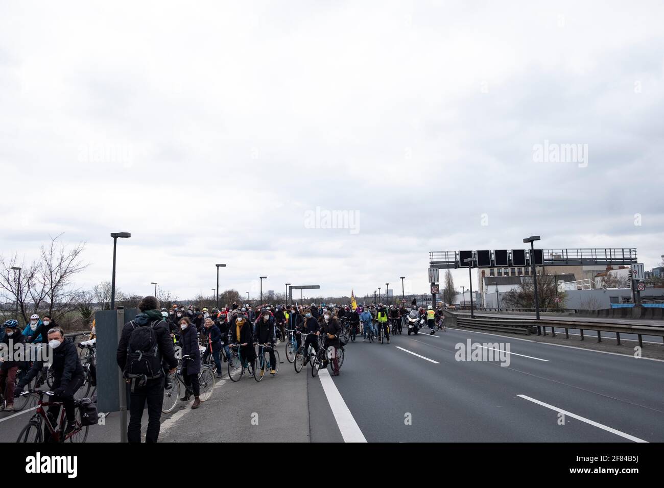 Bike demo in Berlin against A100 Stock Photo - Alamy