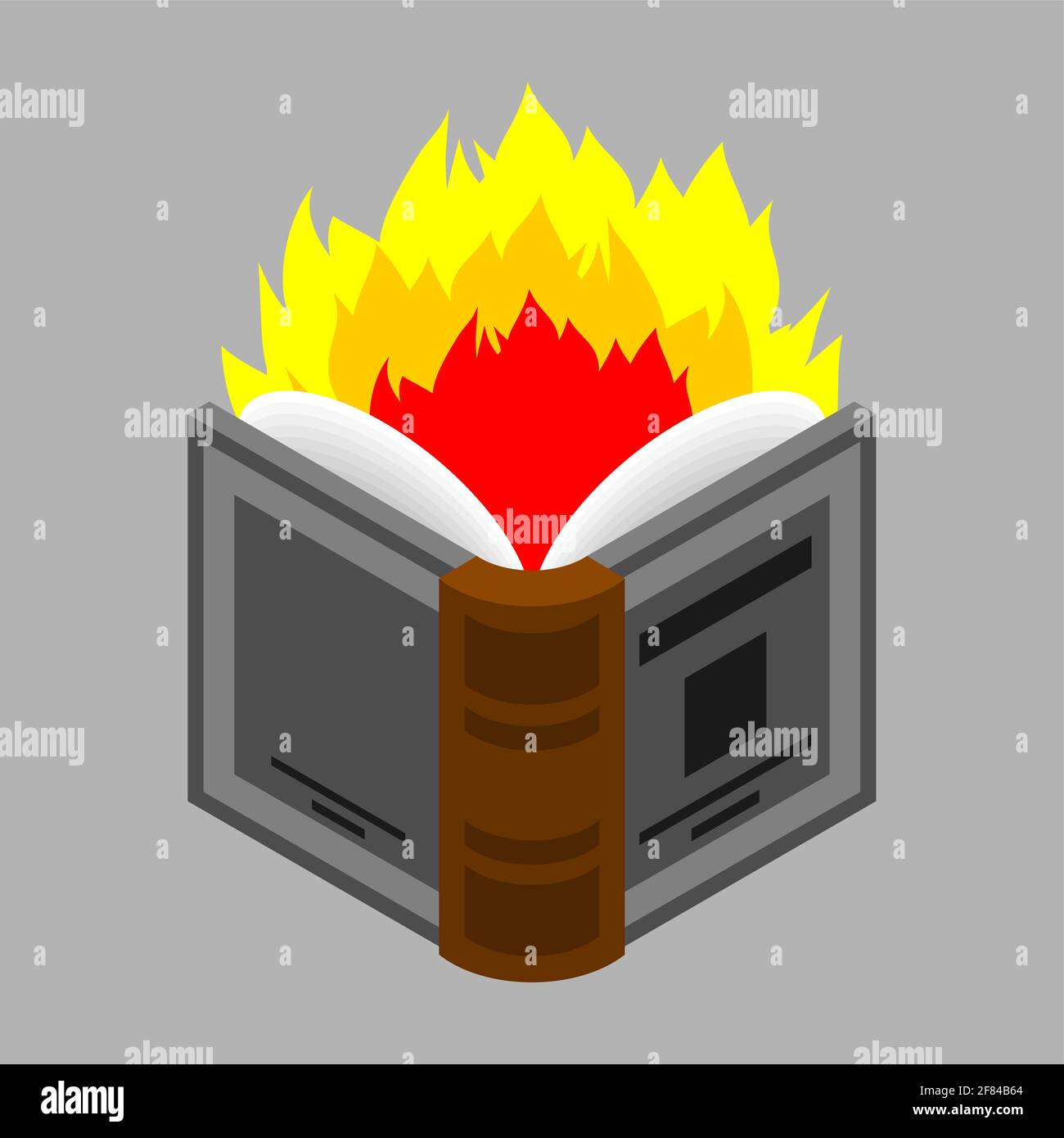 Fire book. Opened book and flame isolated. vector illustration Stock ...