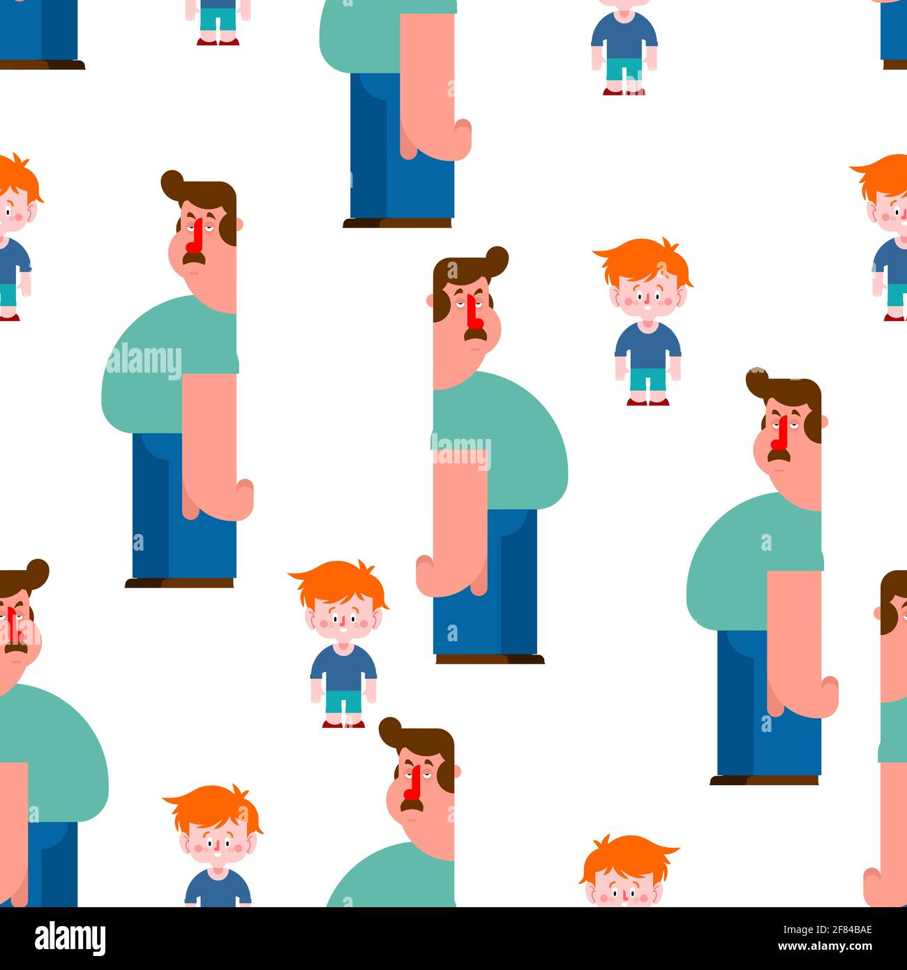 Dad with son pattern seamless. Man with child background. vector ...