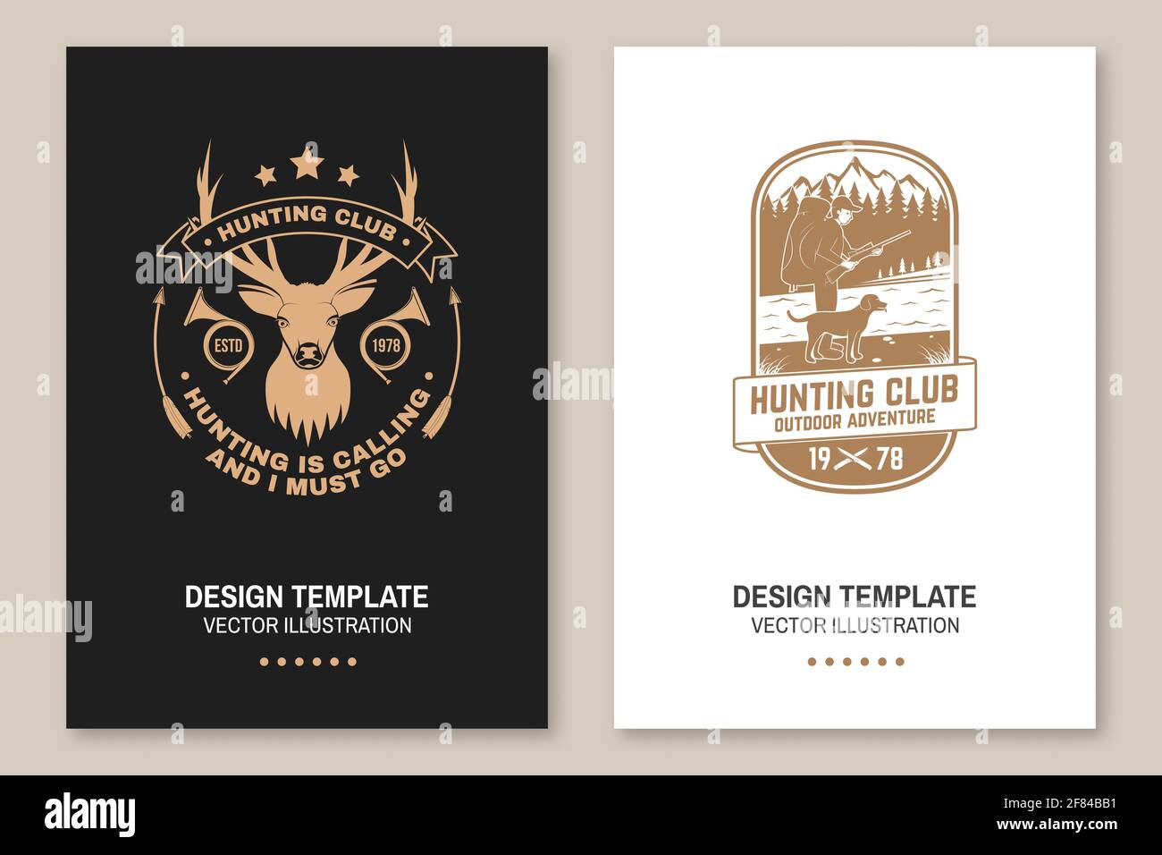 Set of Hunting club badge. Vector. Flyer, brochure, banner, poster ...