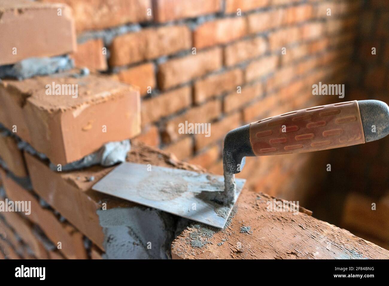Brickwork of brick, folded in a certain way and fixed with mortar ...