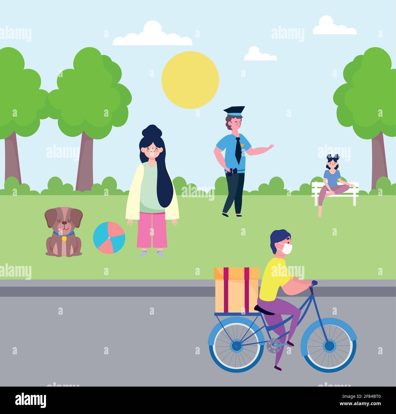people park activities cartoon scene Stock Vector Image & Art - Alamy