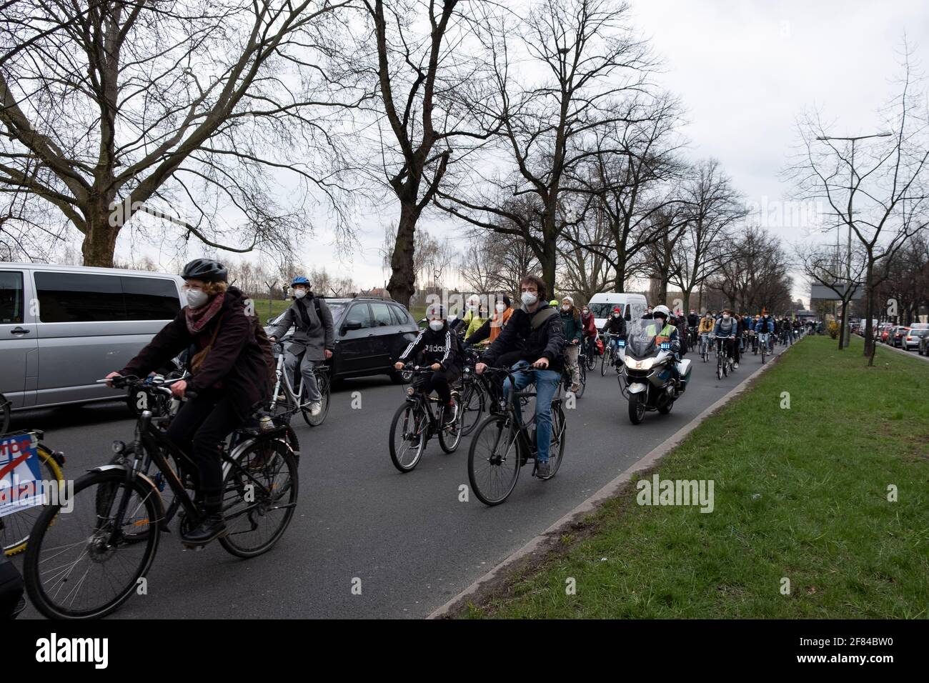 Bike demo in Berlin against A100 Stock Photo - Alamy