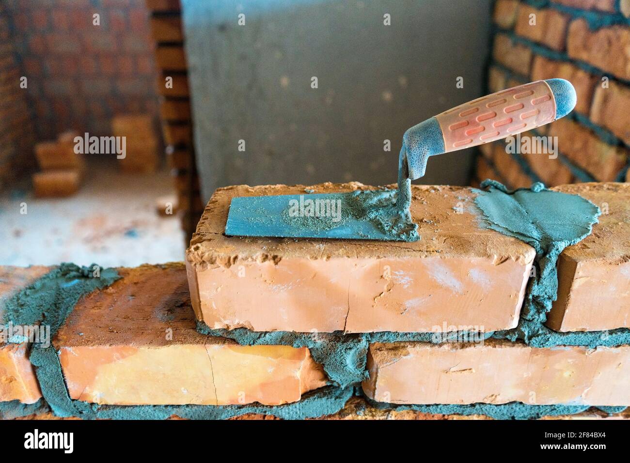 Brickwork of brick, folded in a certain way and fixed with mortar ...