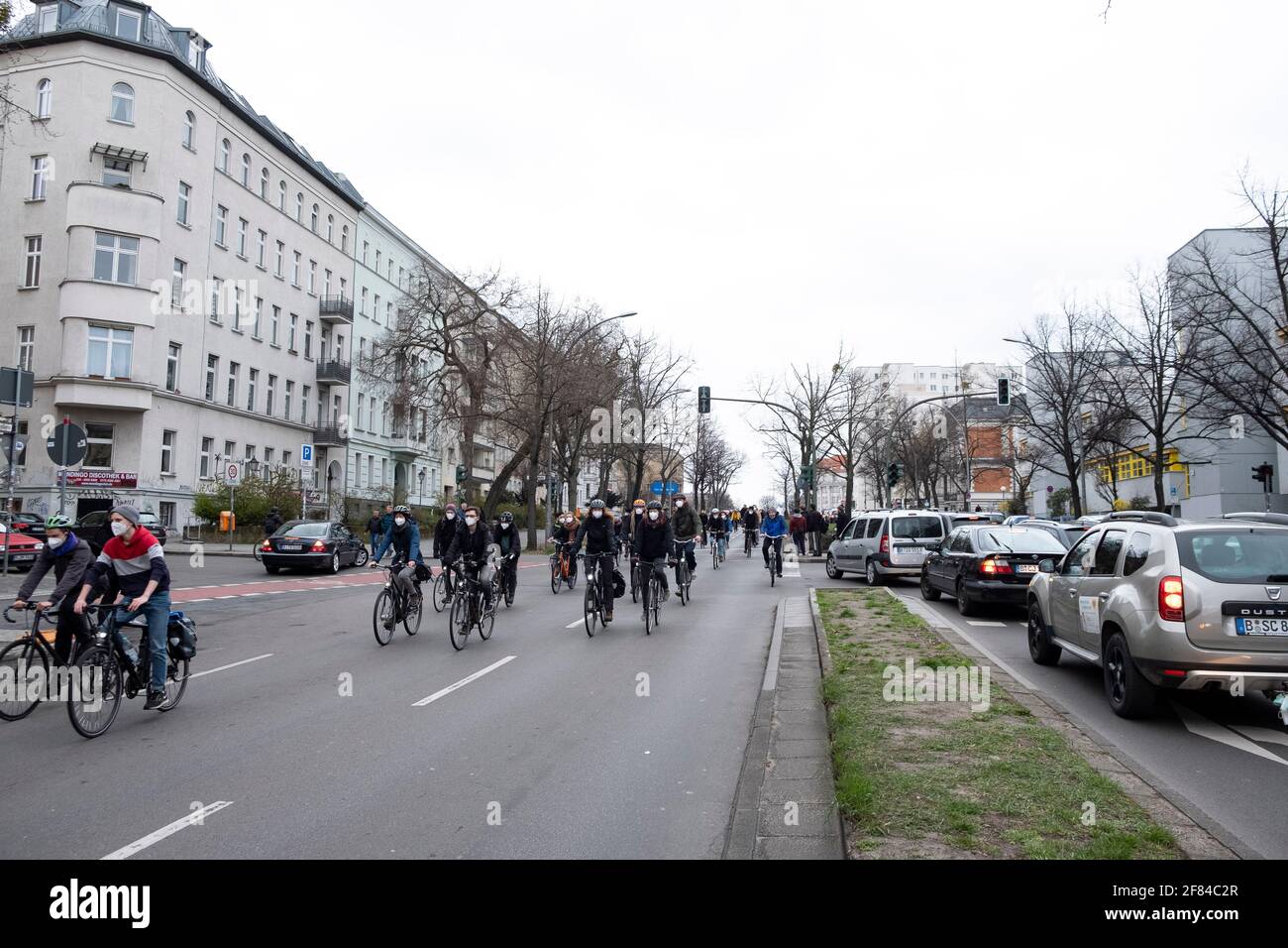 Bike demo in Berlin against A100 Stock Photo - Alamy