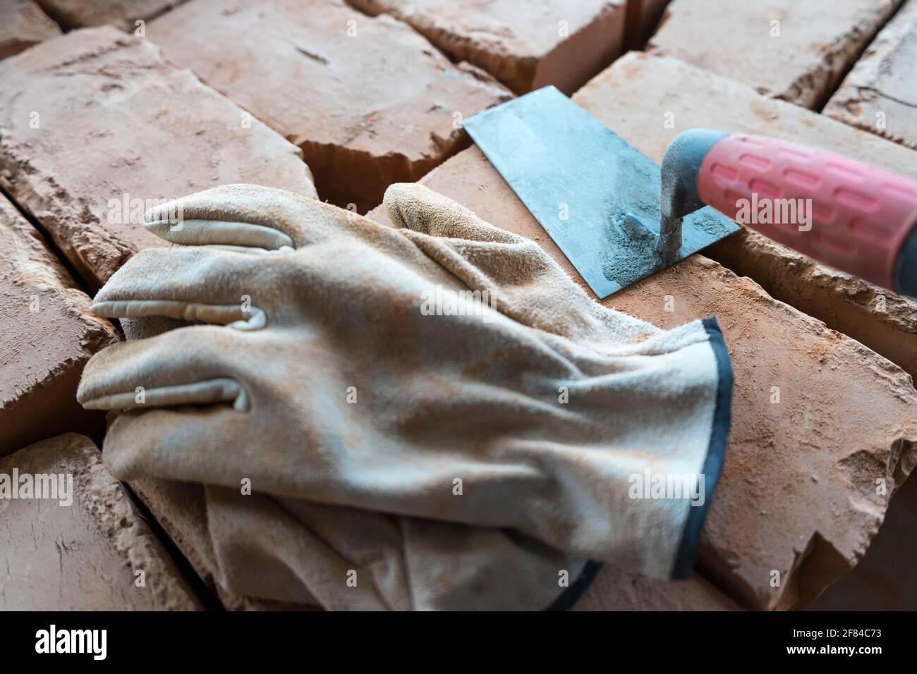 Brickwork of brick, folded in a certain way and fixed with mortar ...