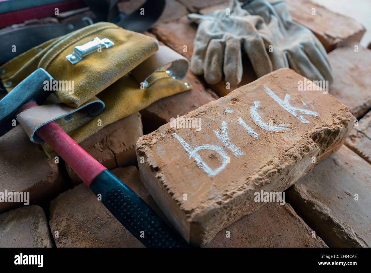 Brickwork of brick, folded in a certain way and fixed with mortar ...