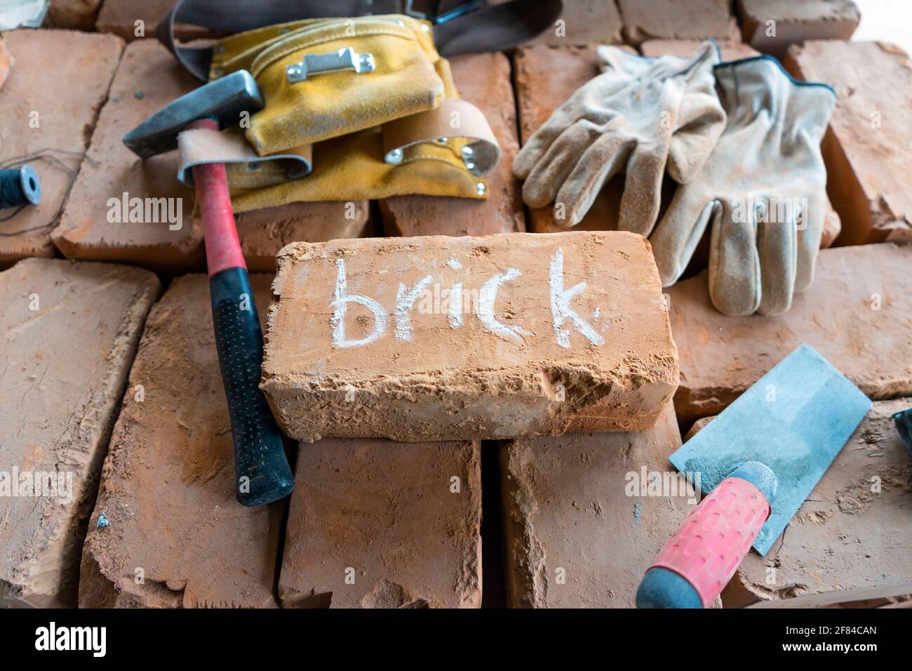 Brickwork of brick, folded in a certain way and fixed with mortar ...