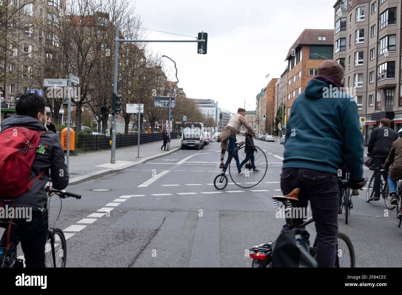 Bike demo in Berlin against A100 Stock Photo - Alamy