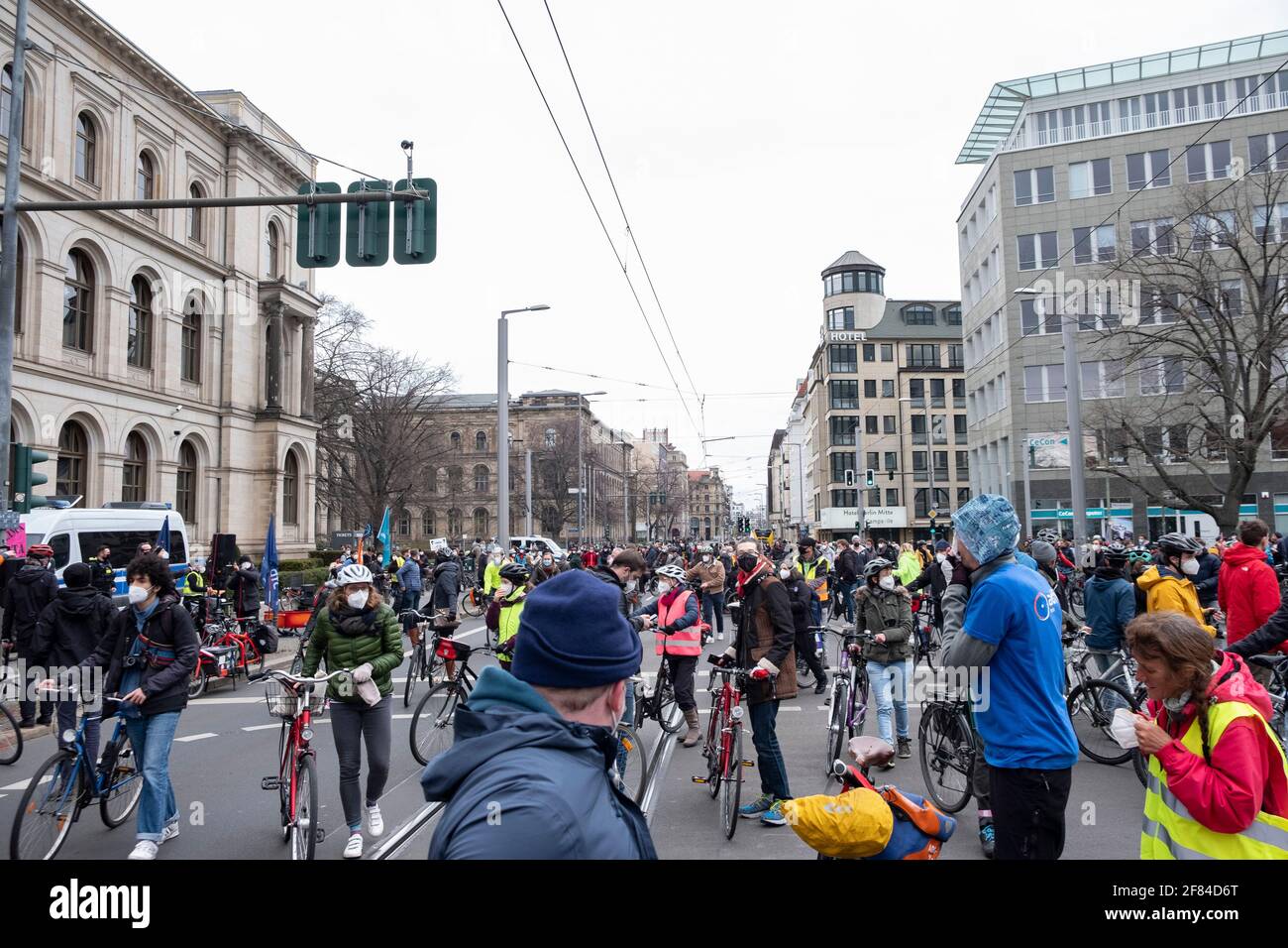 Bike demo in Berlin against A100 Stock Photo - Alamy