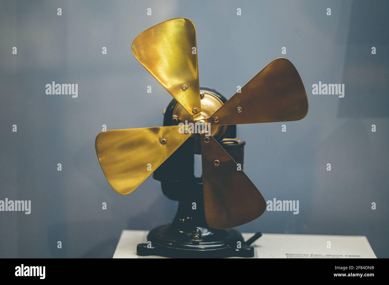 An old vintage golden fuel fan Stock Photo - Alamy