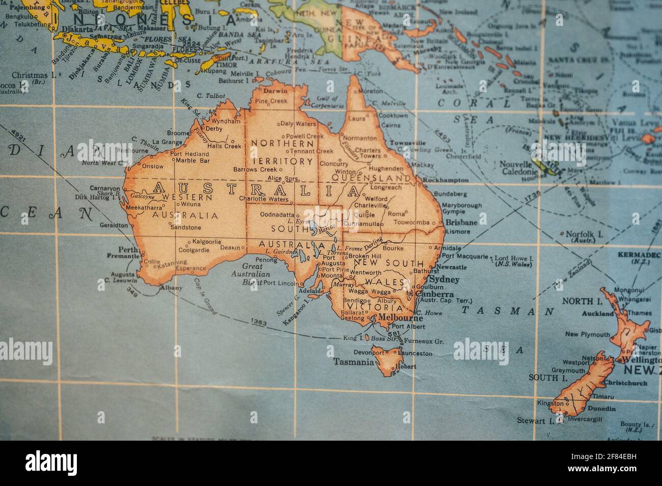 The continent of Australia on a world map Stock Photo - Alamy