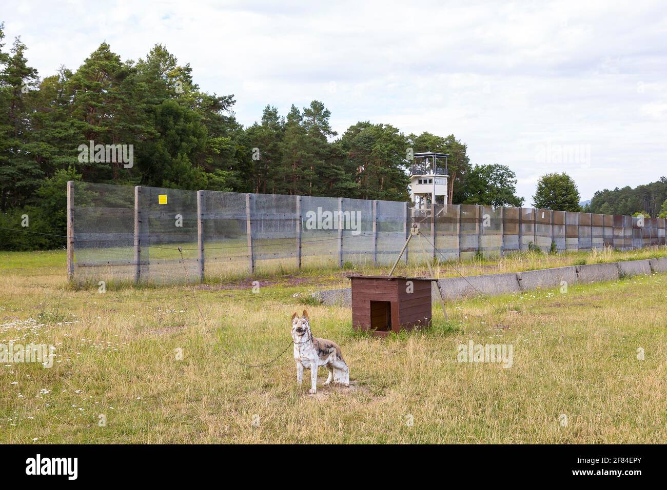Former GDR border fortification at the inner-German border, with ...
