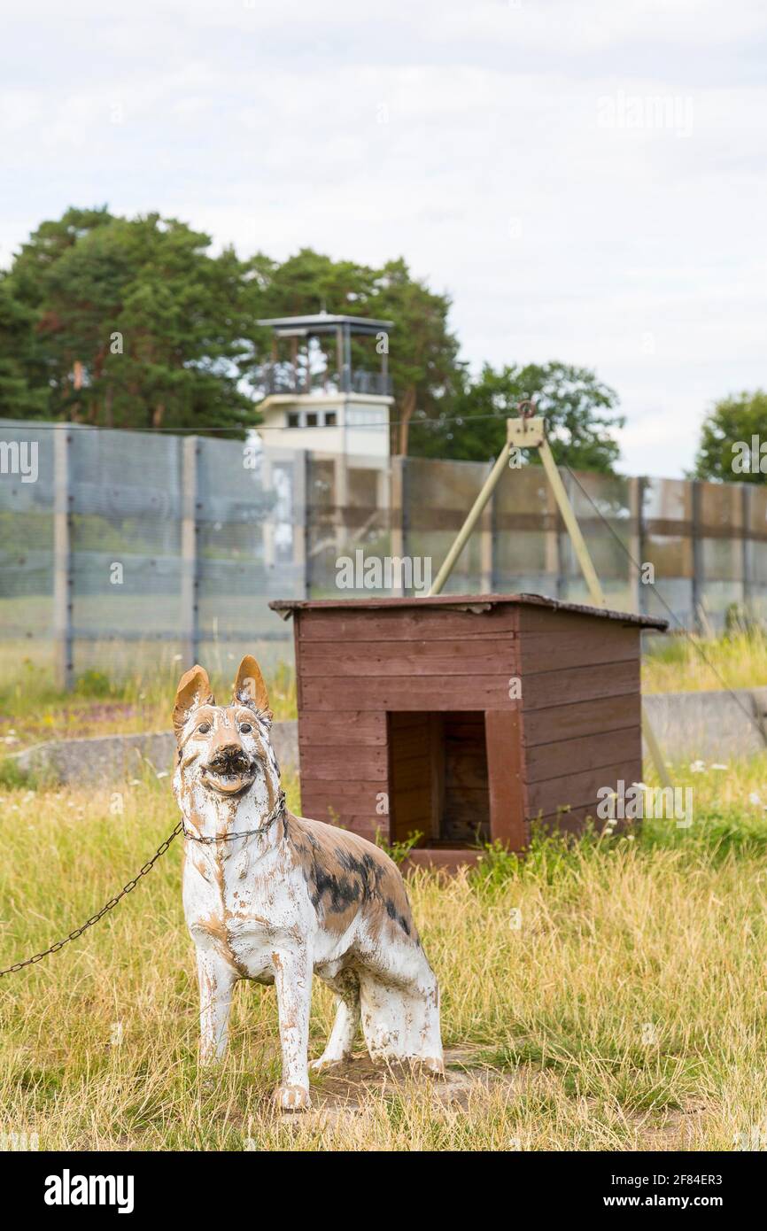 Former GDR border fortification at the inner-German border, with ...