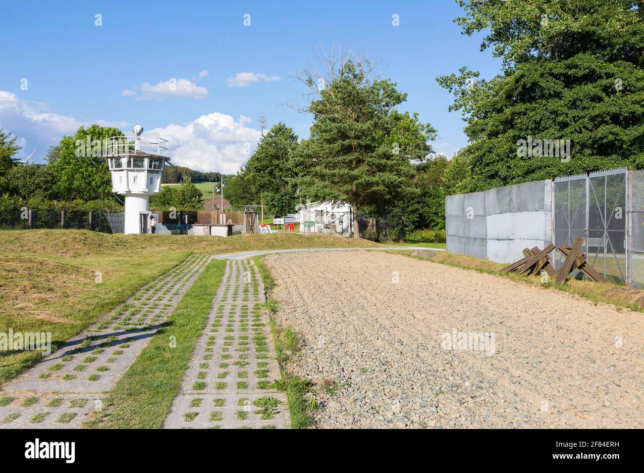 Historical border installations of the inner-German border with column ...