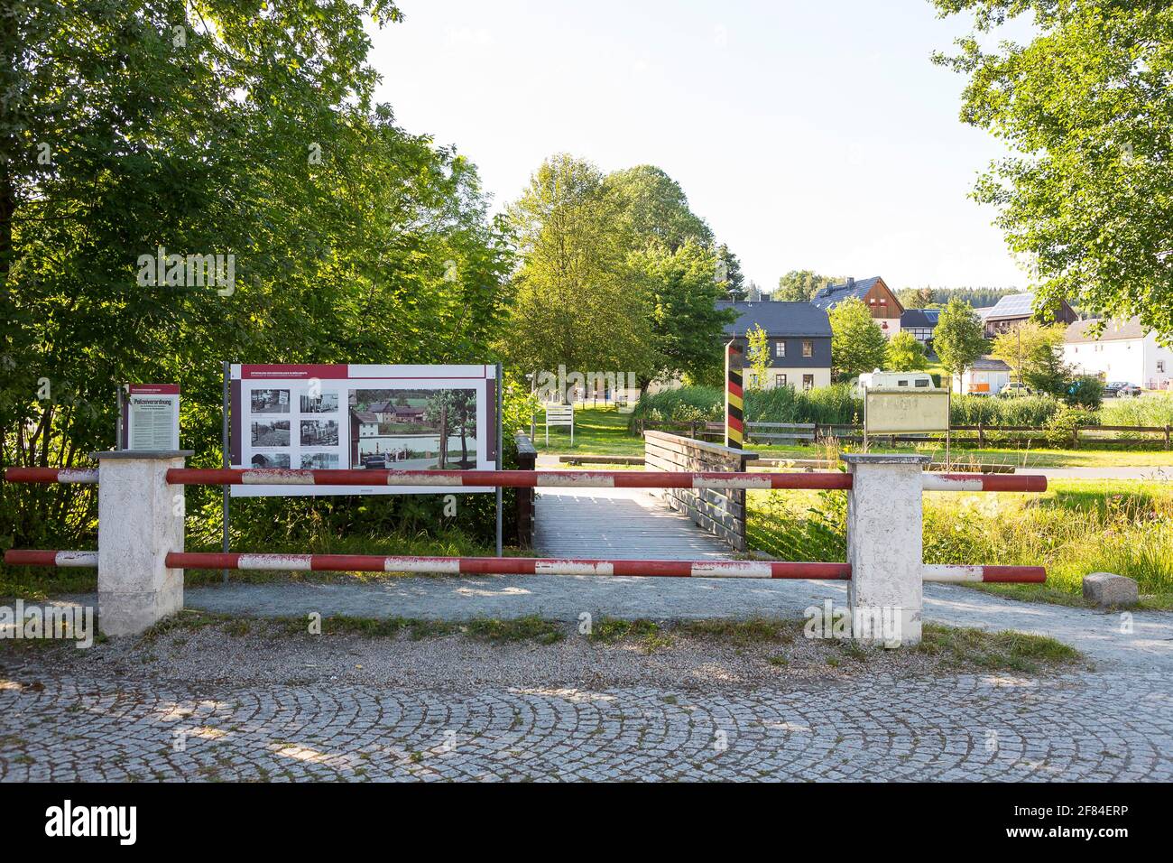 Historic border installations of the inner German border in Moedlareuth ...
