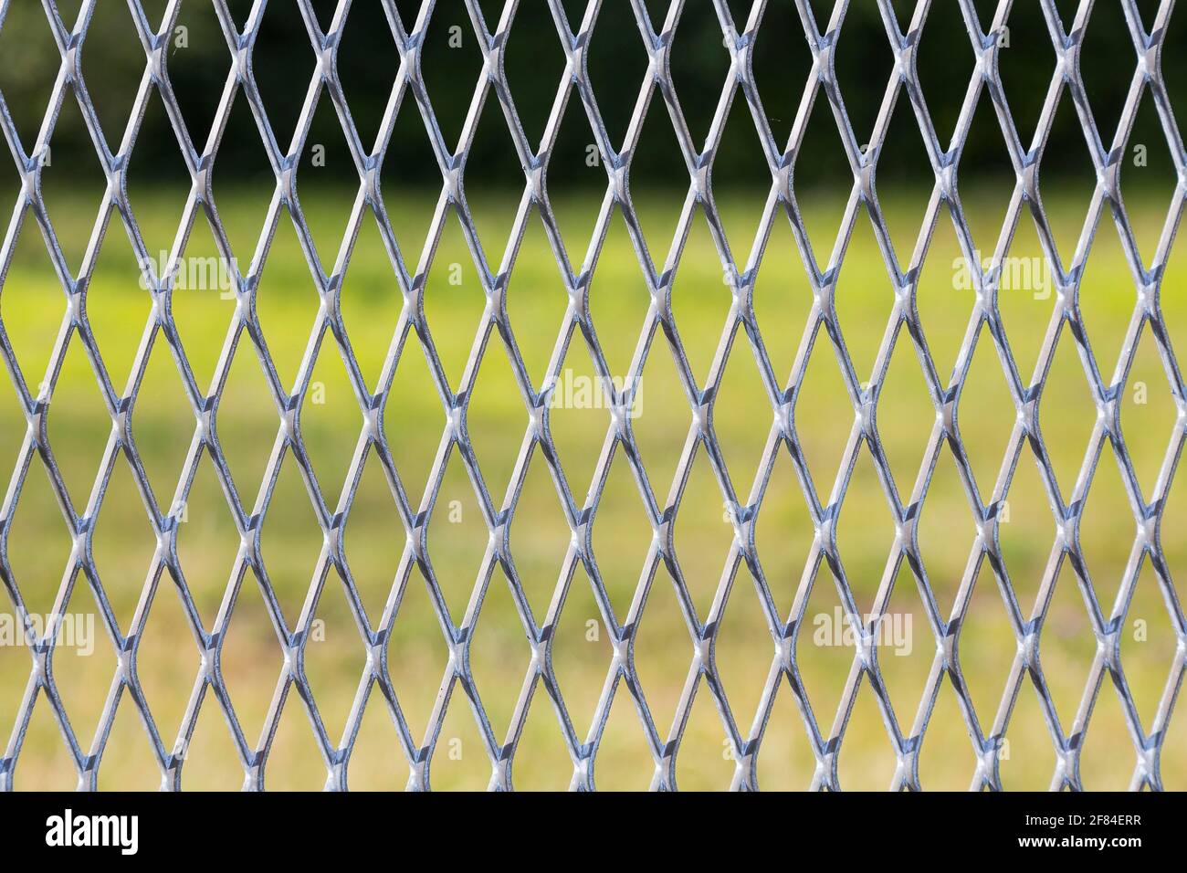 Sample of expanded metal fence, border fence of the former inner German ...