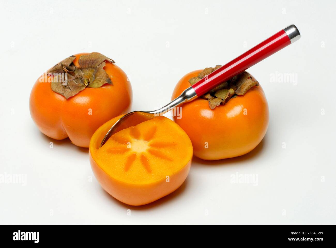 Persimmon, fruit, Japanese persimmon (Diospyros kaki) , (Ebenaceae ...