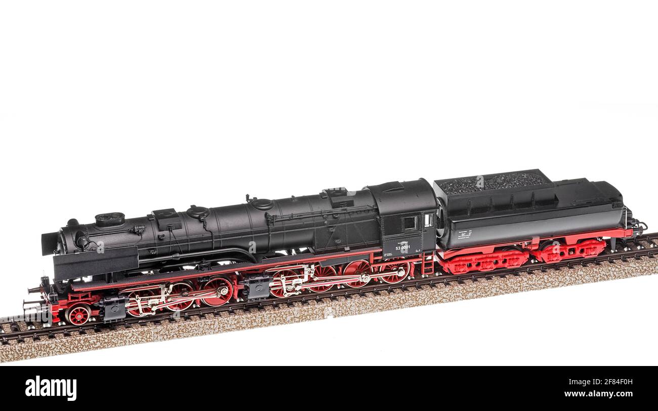 Maerklin HO steam freight train trailing tender locomotive 1970s ...