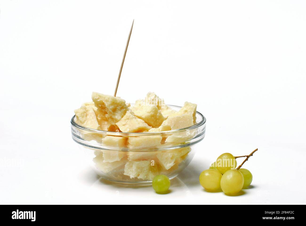 Parmesan cheese in pieces, parmesan, parmesan cheese, glass bowl Stock ...