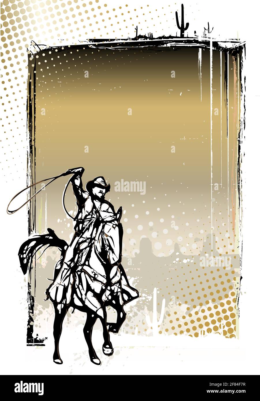 Cowboy on horse rope Cut Out Stock Images & Pictures - Alamy