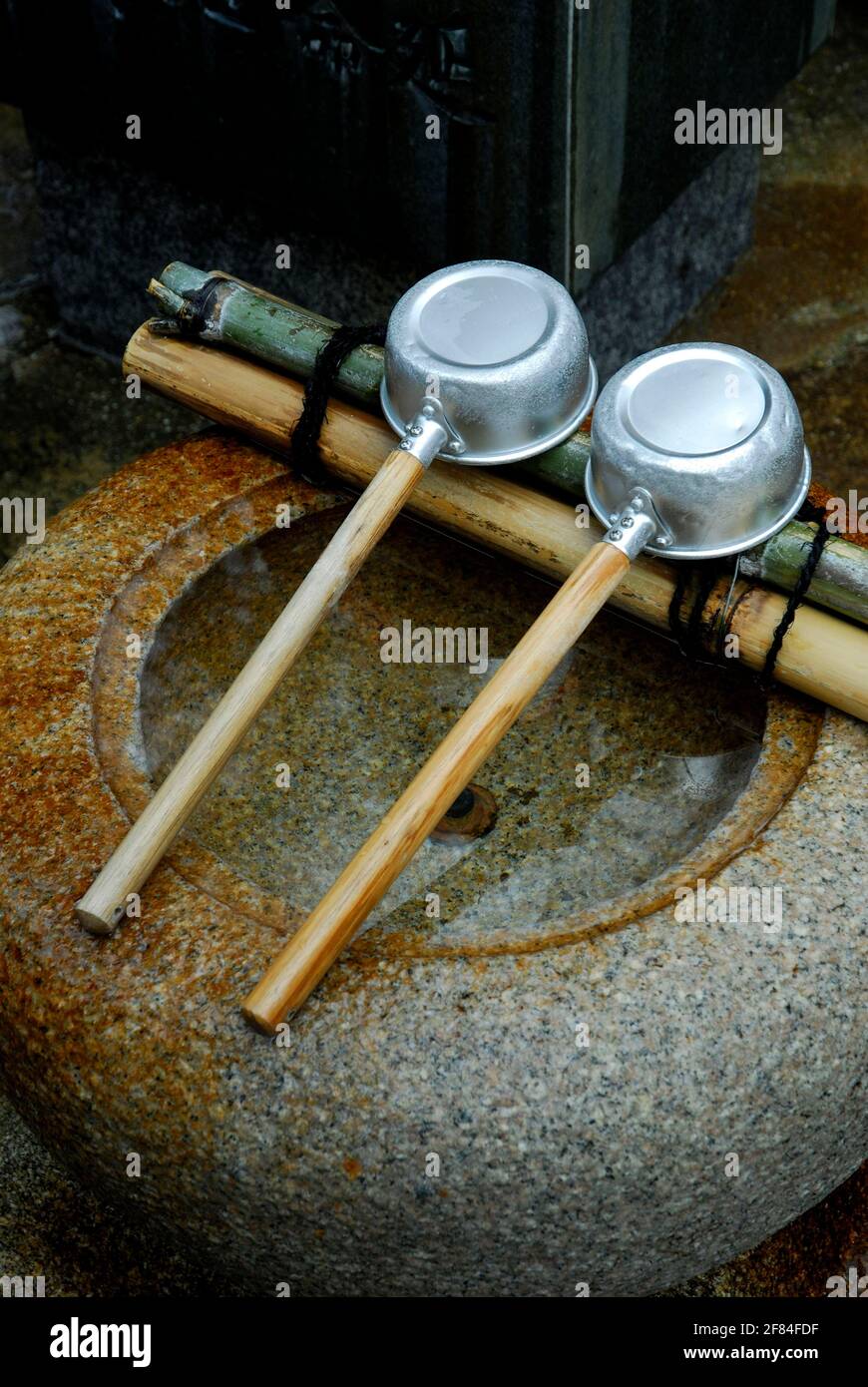 Fountains and ladles, stone fountains, ladle, Japan Stock Photo - Alamy