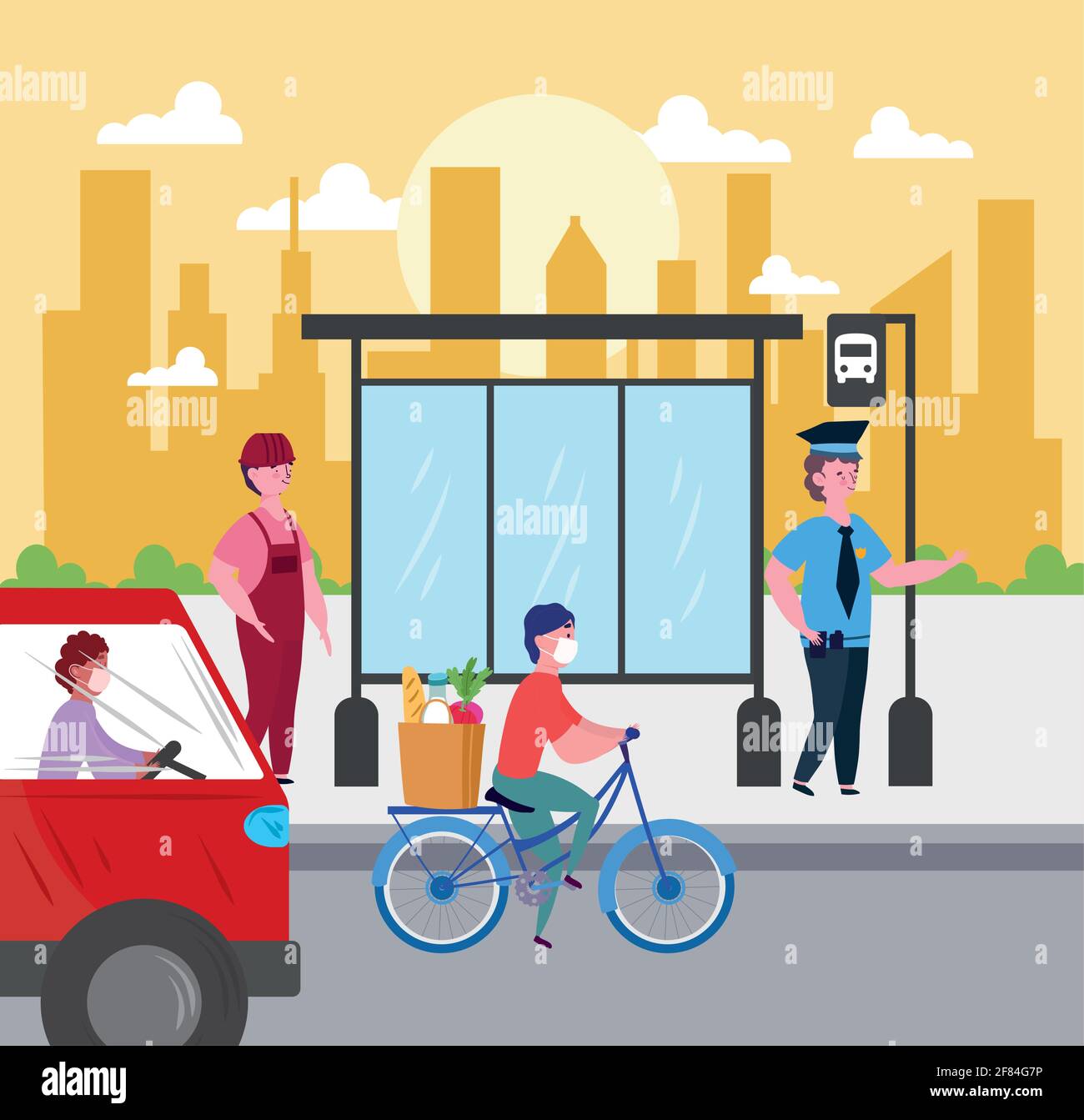 urban street people activities scenery Stock Vector Image & Art - Alamy