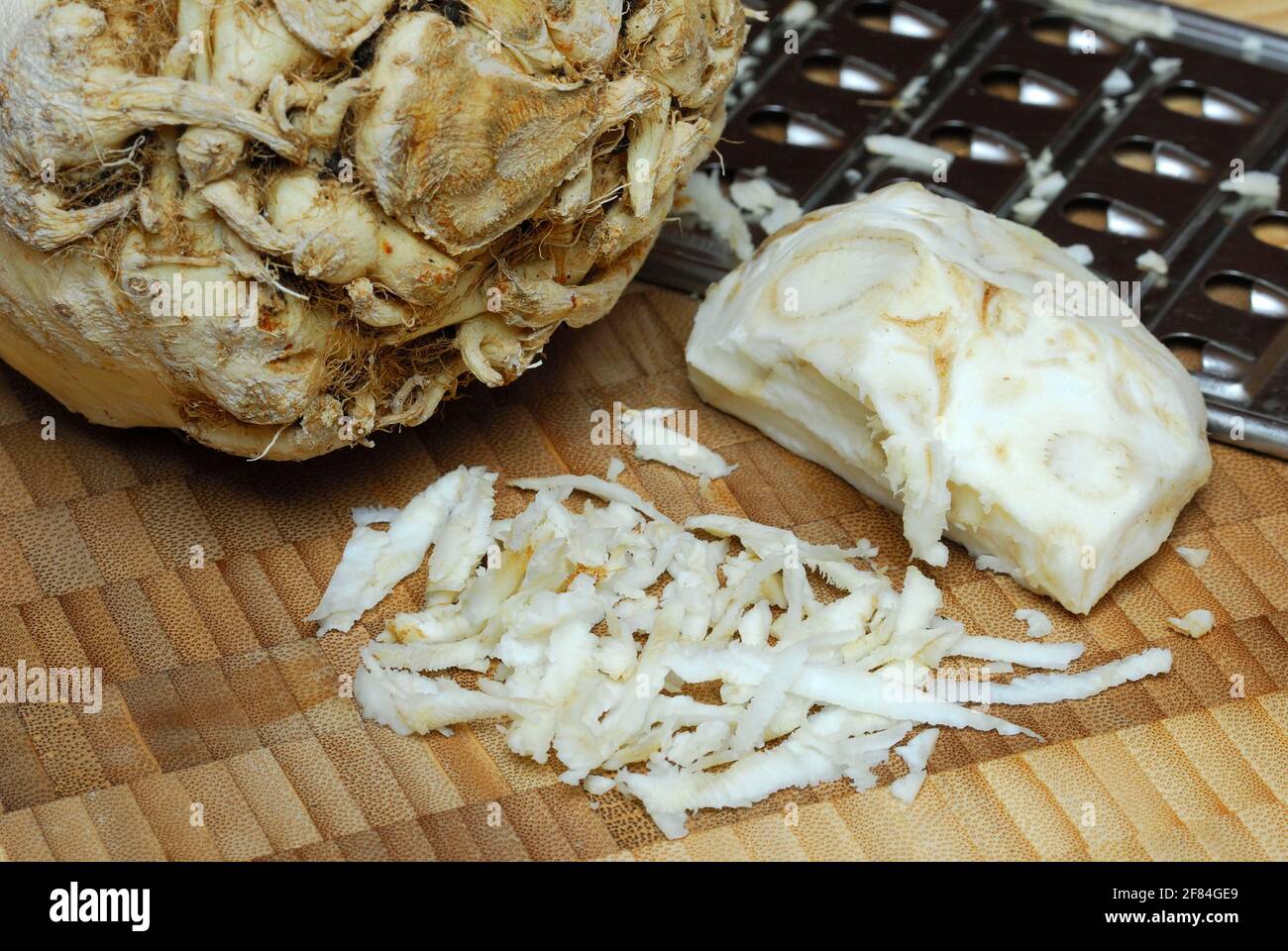 Celery (Apium graveolens) ... tuber, grated Stock Photo - Alamy