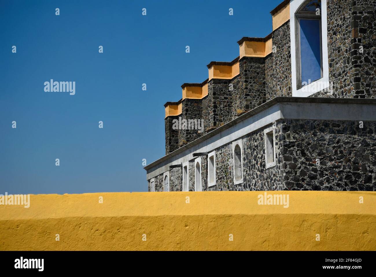 Exterior stone walls of the Capilla Real part of the San Gabriel ...