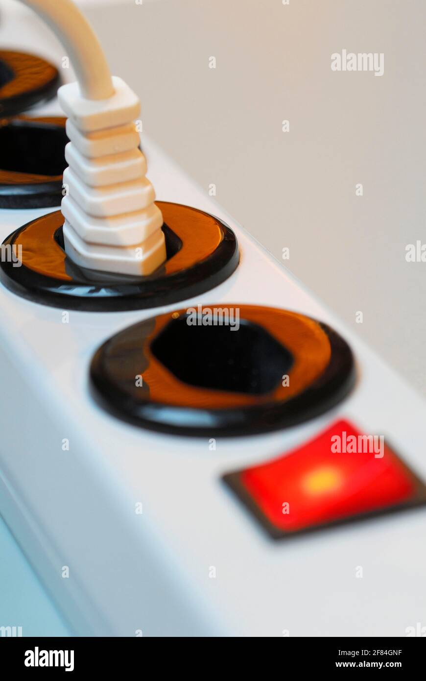 Socket strip with plug, switch Stock Photo - Alamy