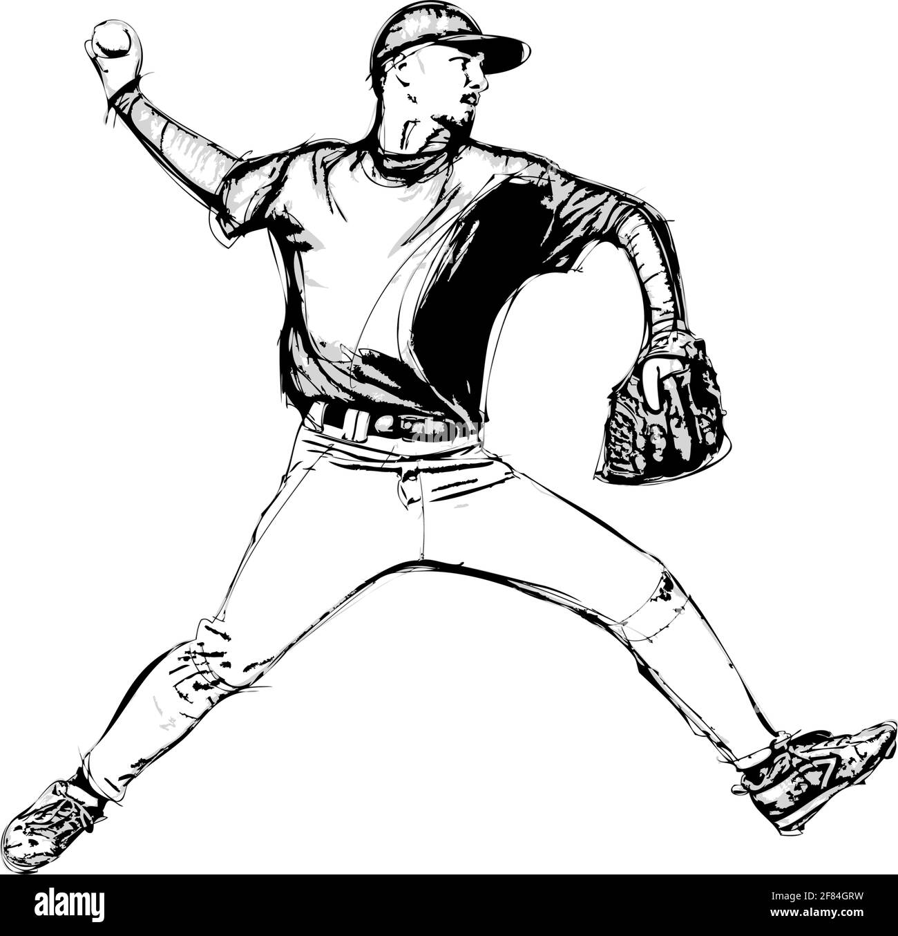 baseball player illustration Stock Vector Image & Art - Alamy