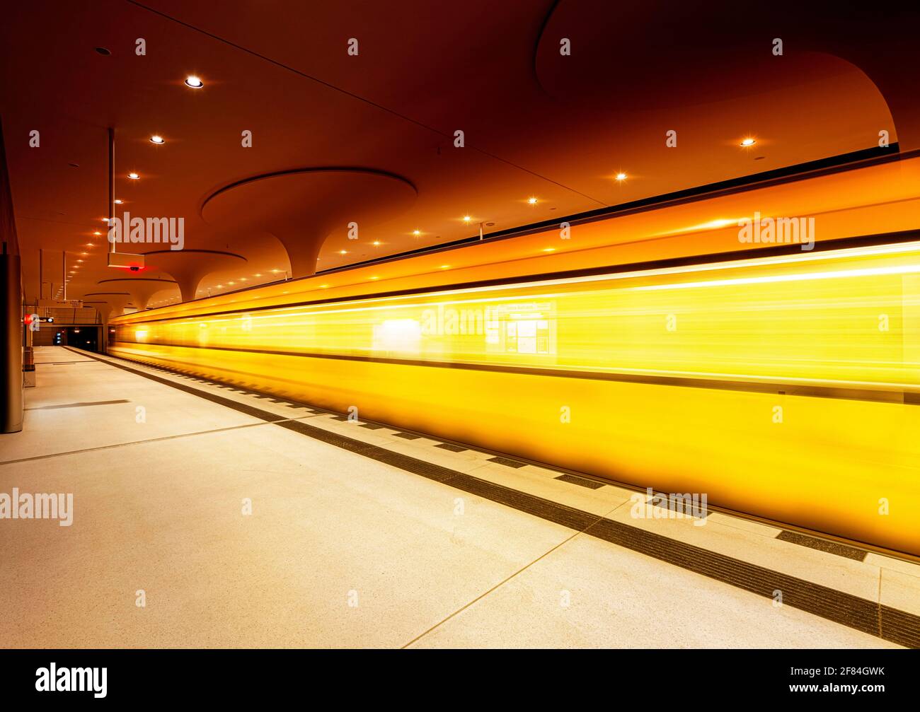 Exiting subway at the newly built station Rotes Rathaus, Berlin, Berlin ...