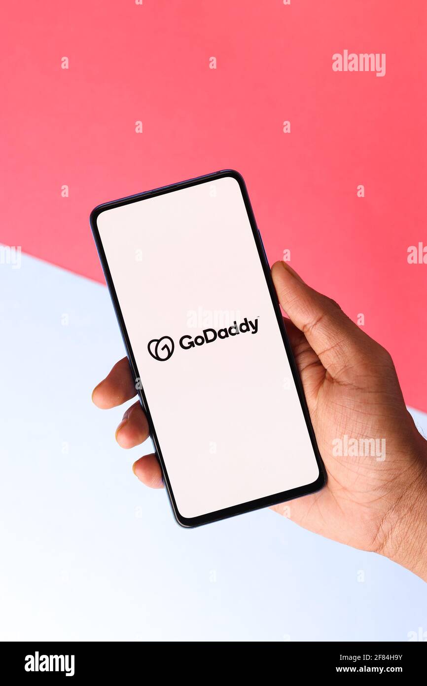 Assam, india - April 10, 2021 : GoDaddy logo on phone screen stock ...