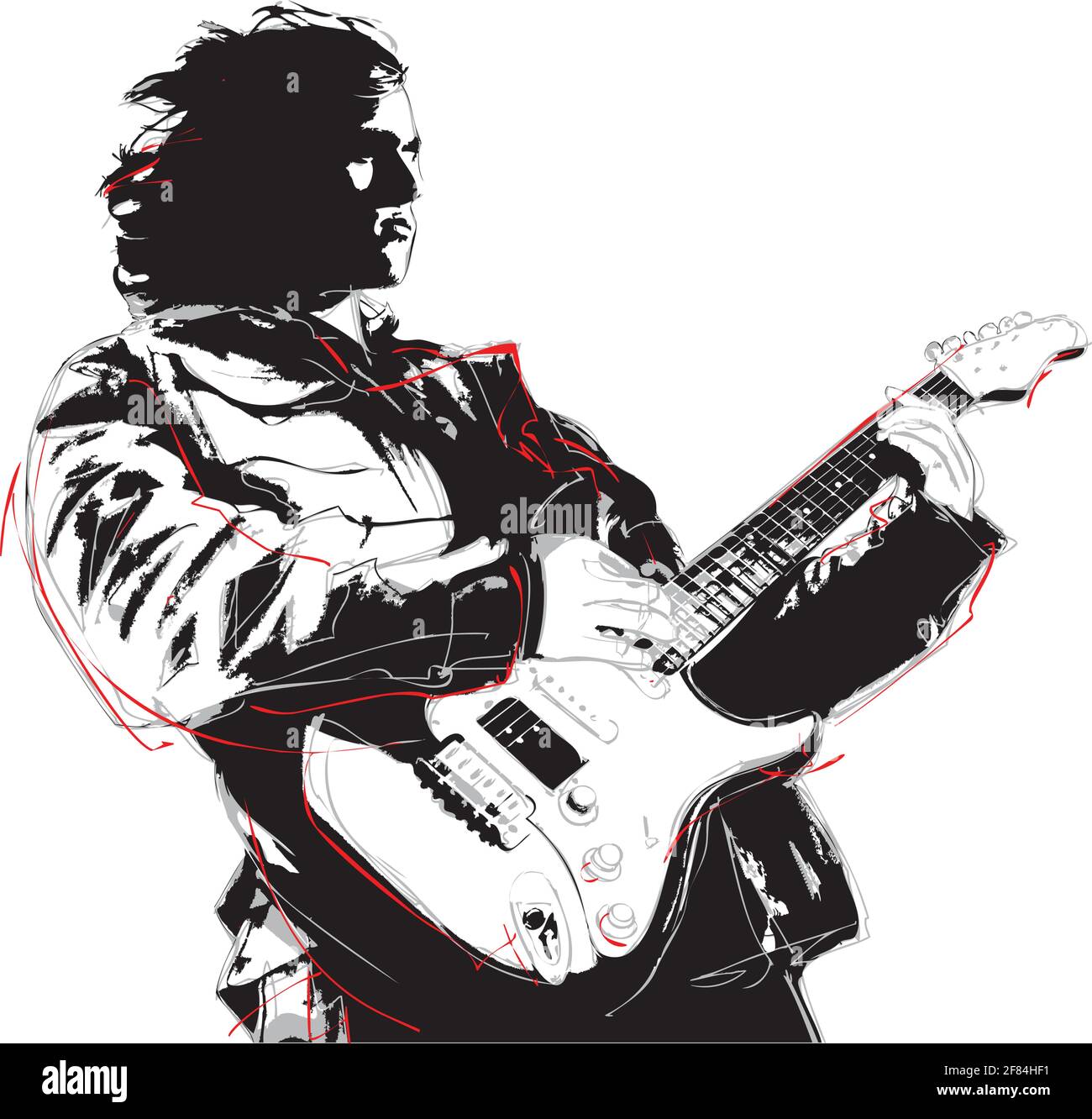illustration of guitarist Stock Vector Image & Art - Alamy