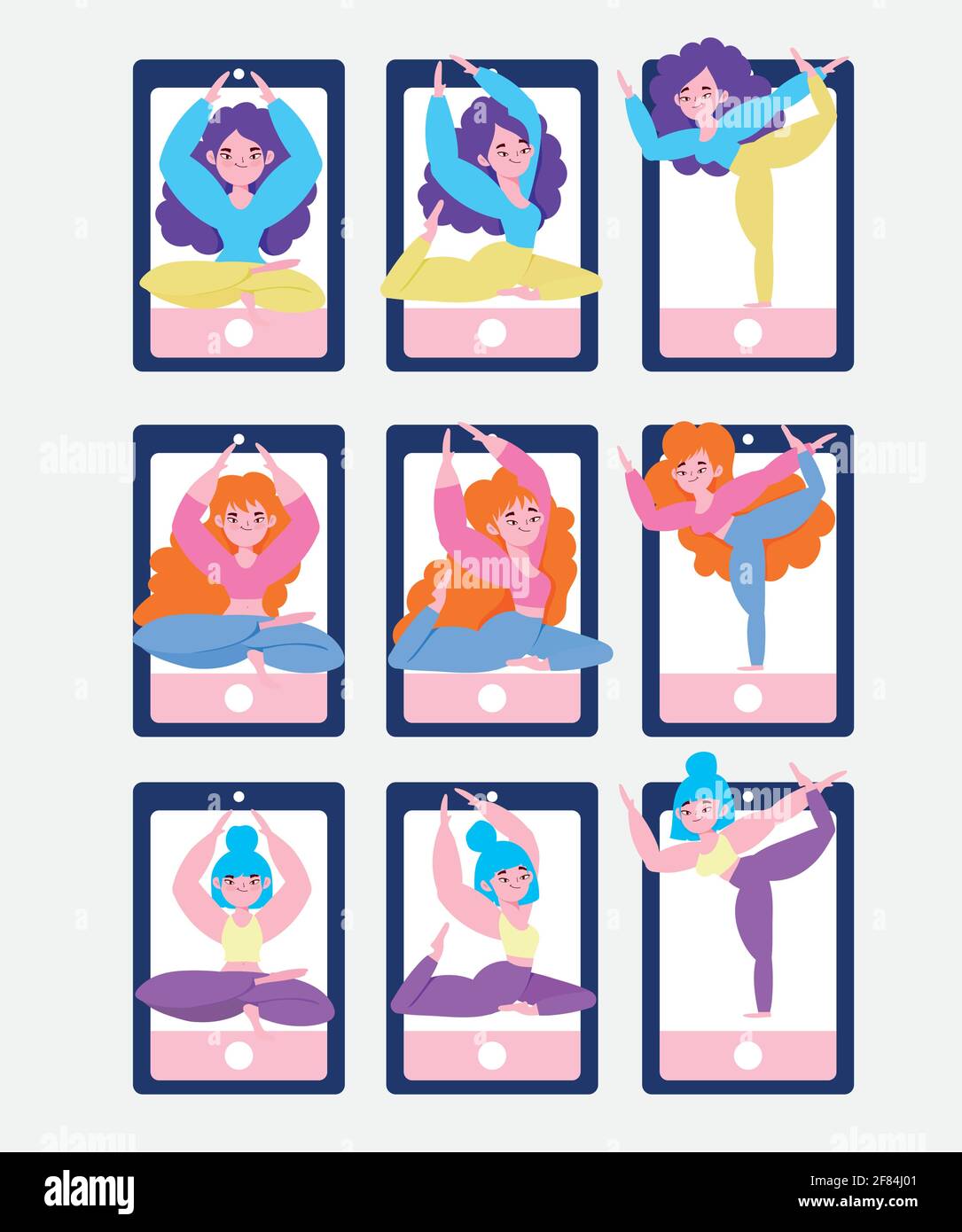 Yoga internet class home Stock Vector Images - Alamy