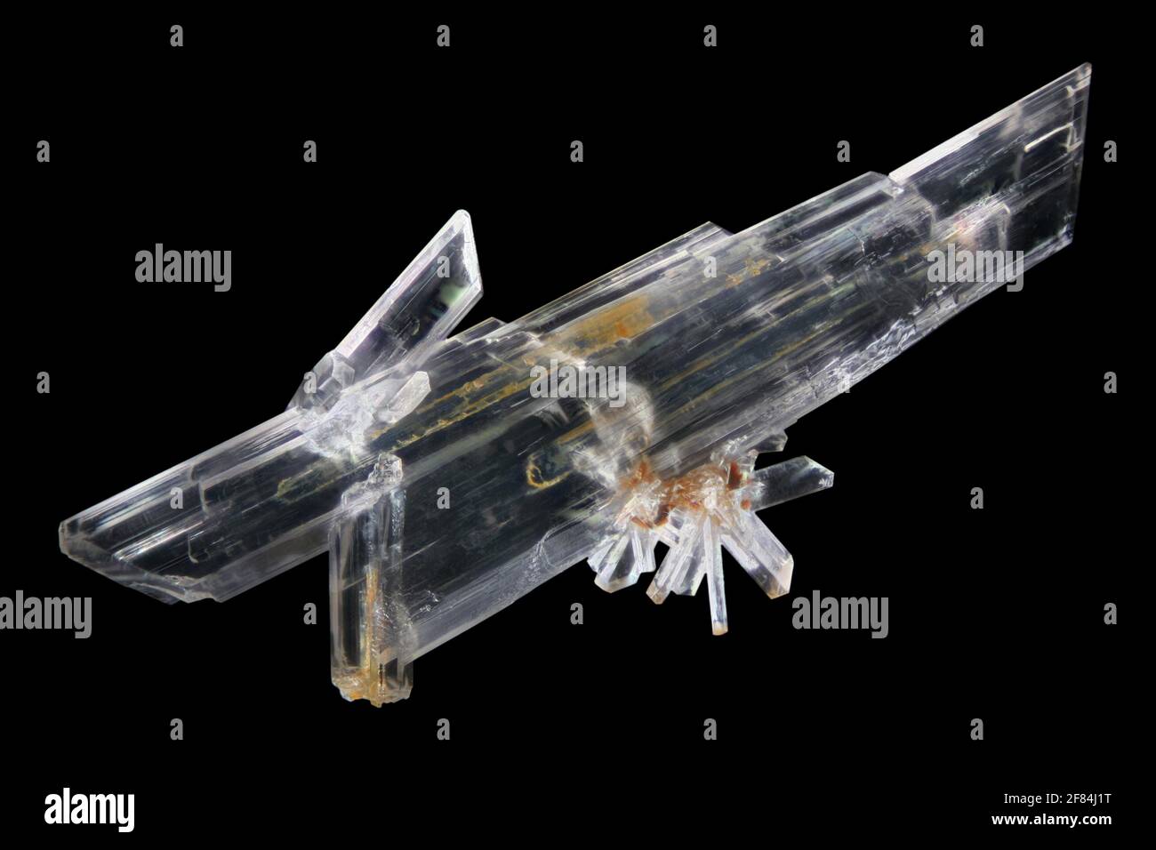 Single plaster crystal against a black background Stock Photo - Alamy