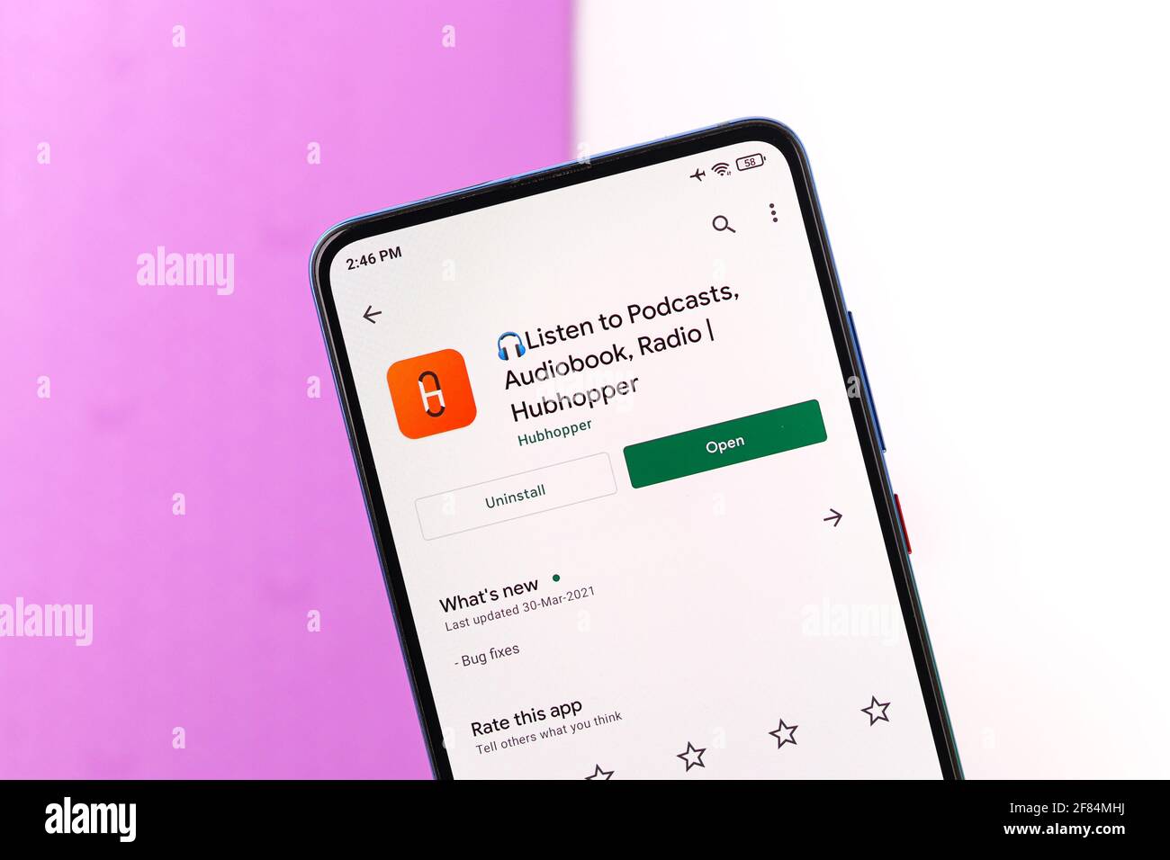 Assam, india - April 10, 2021 : Hubhopper logo on phone screen stock ...