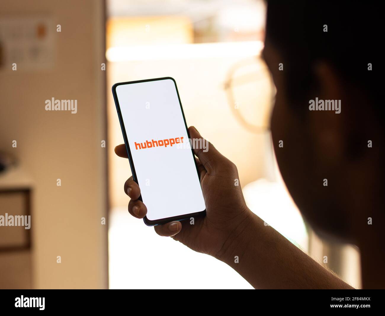 Assam, india - April 10, 2021 : Hubhopper logo on phone screen stock ...