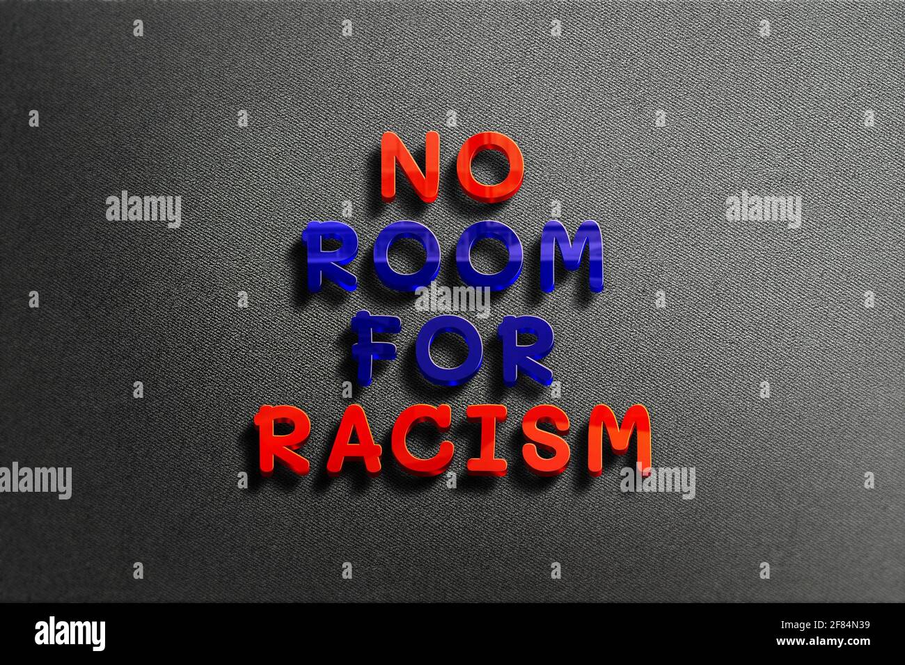 No Room For Racism 3d Text Based Design Concept Stock Photo - Alamy