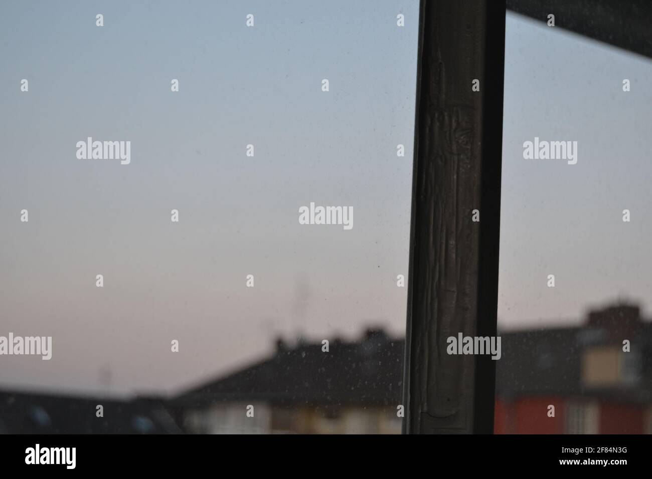 Window frame with glass and blurry view Stock Photo - Alamy