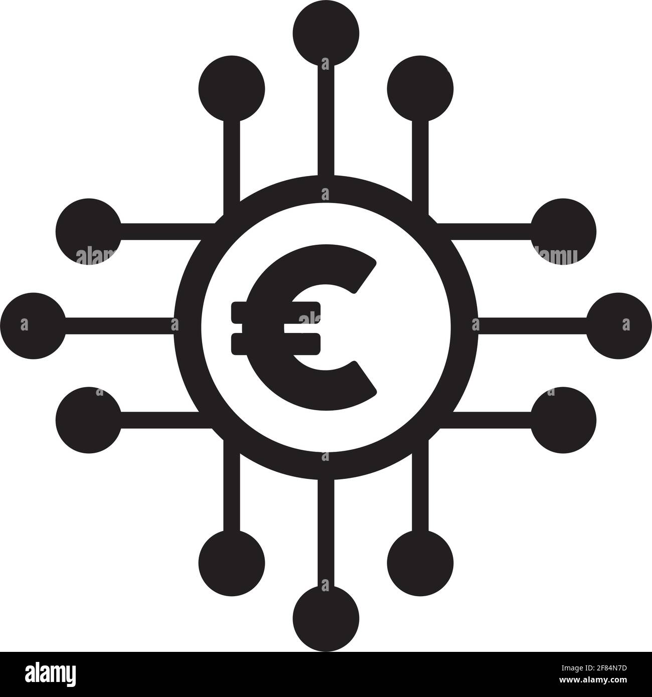 Digital euro icon vector currency symbol for digital transactions for ...