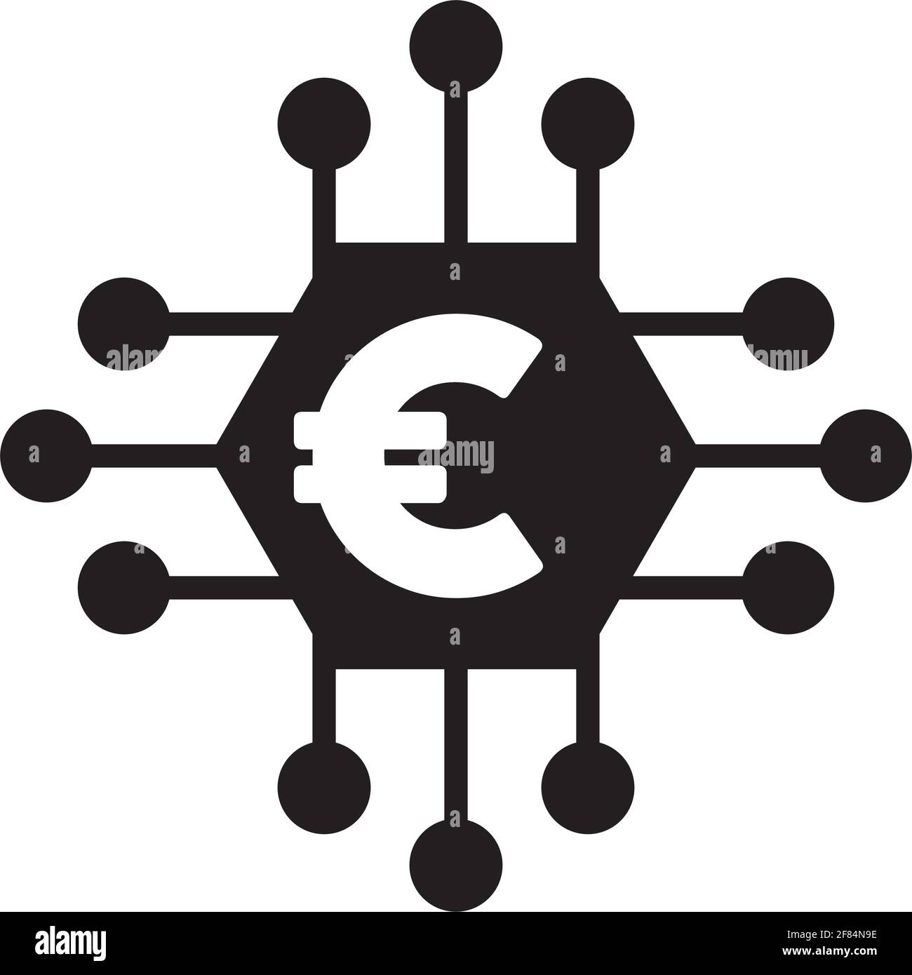 Digital euro coin icon vector currency symbol for digital transactions ...