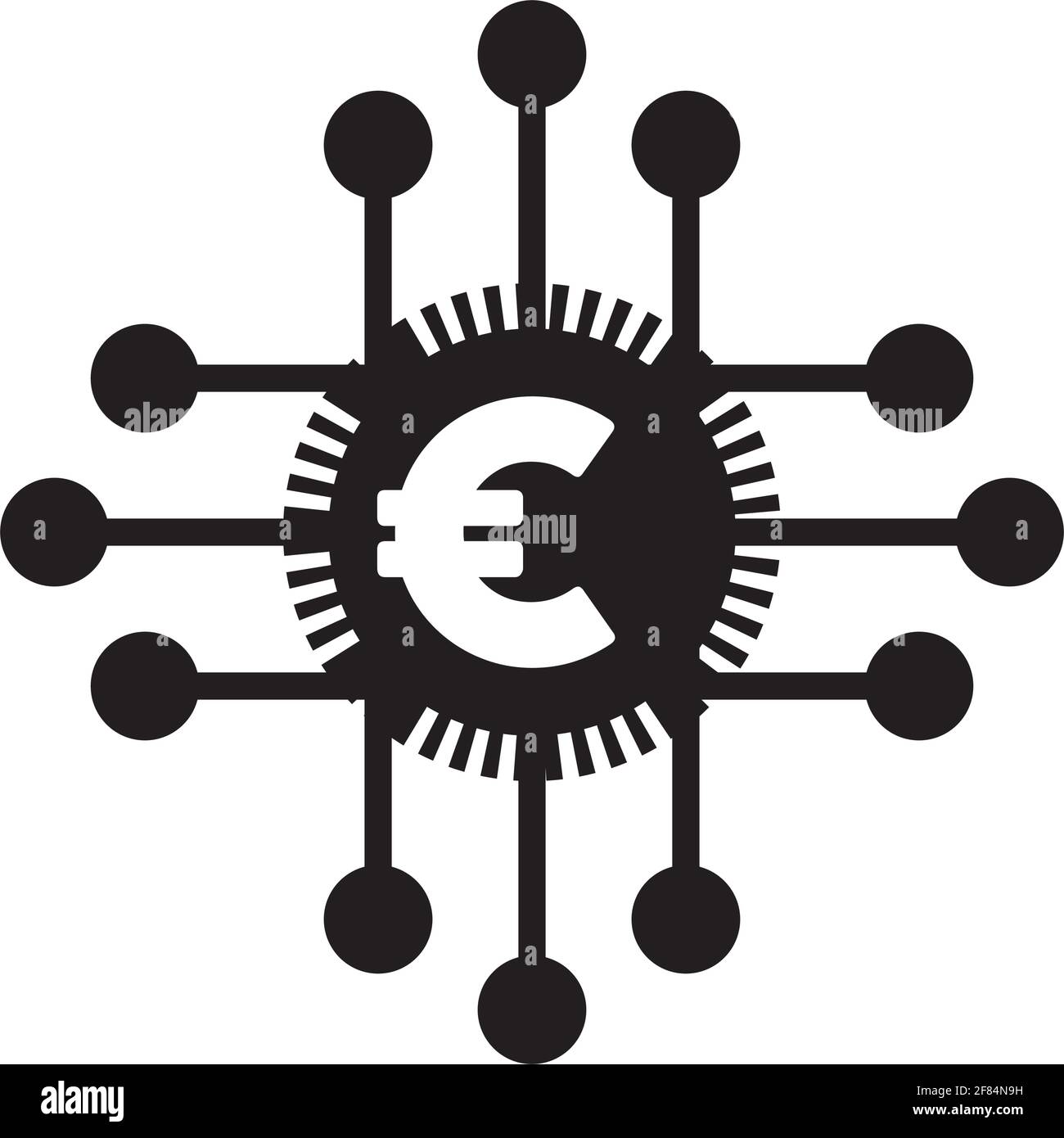 Digital euro sign icon vector currency symbol for digital transactions ...