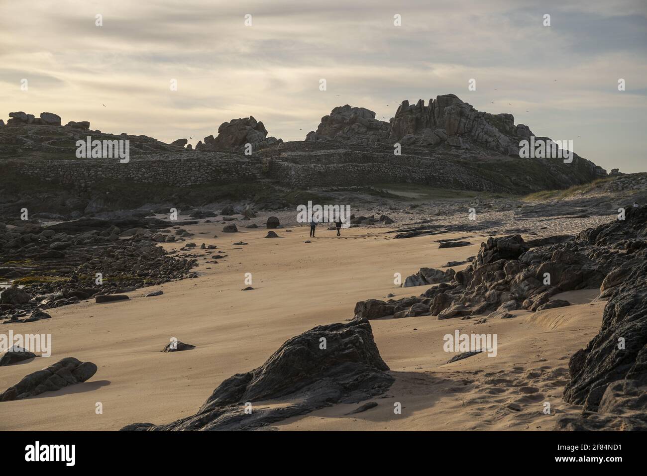 A mesmerizing view of Castro of Barona ruins. Galicia, Spain Stock ...