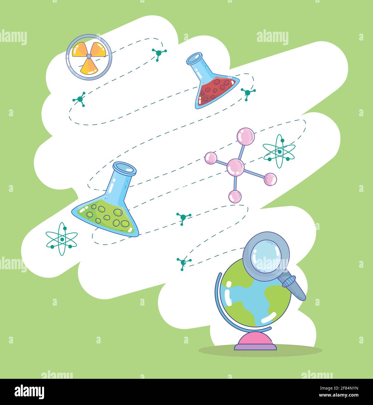 science molecule magnifier test tube Stock Vector Image & Art - Alamy