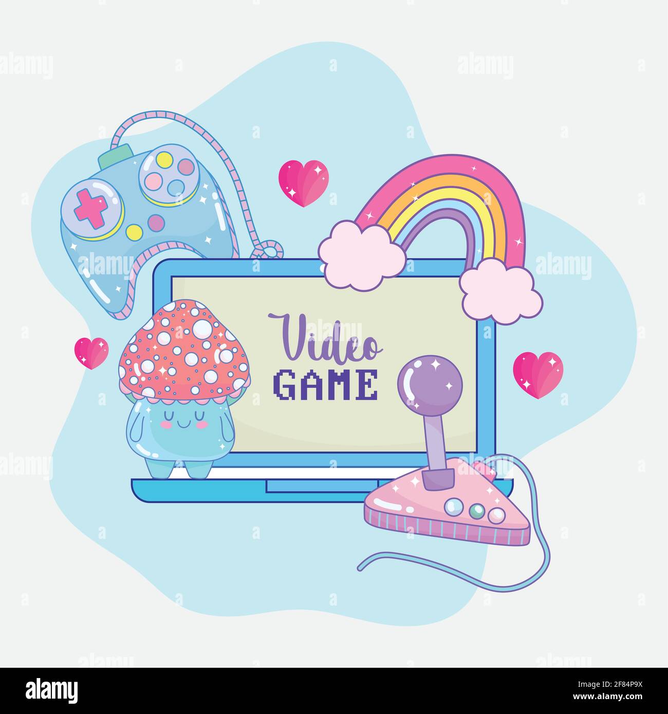 video game laptop control cartoon Stock Vector Image & Art - Alamy