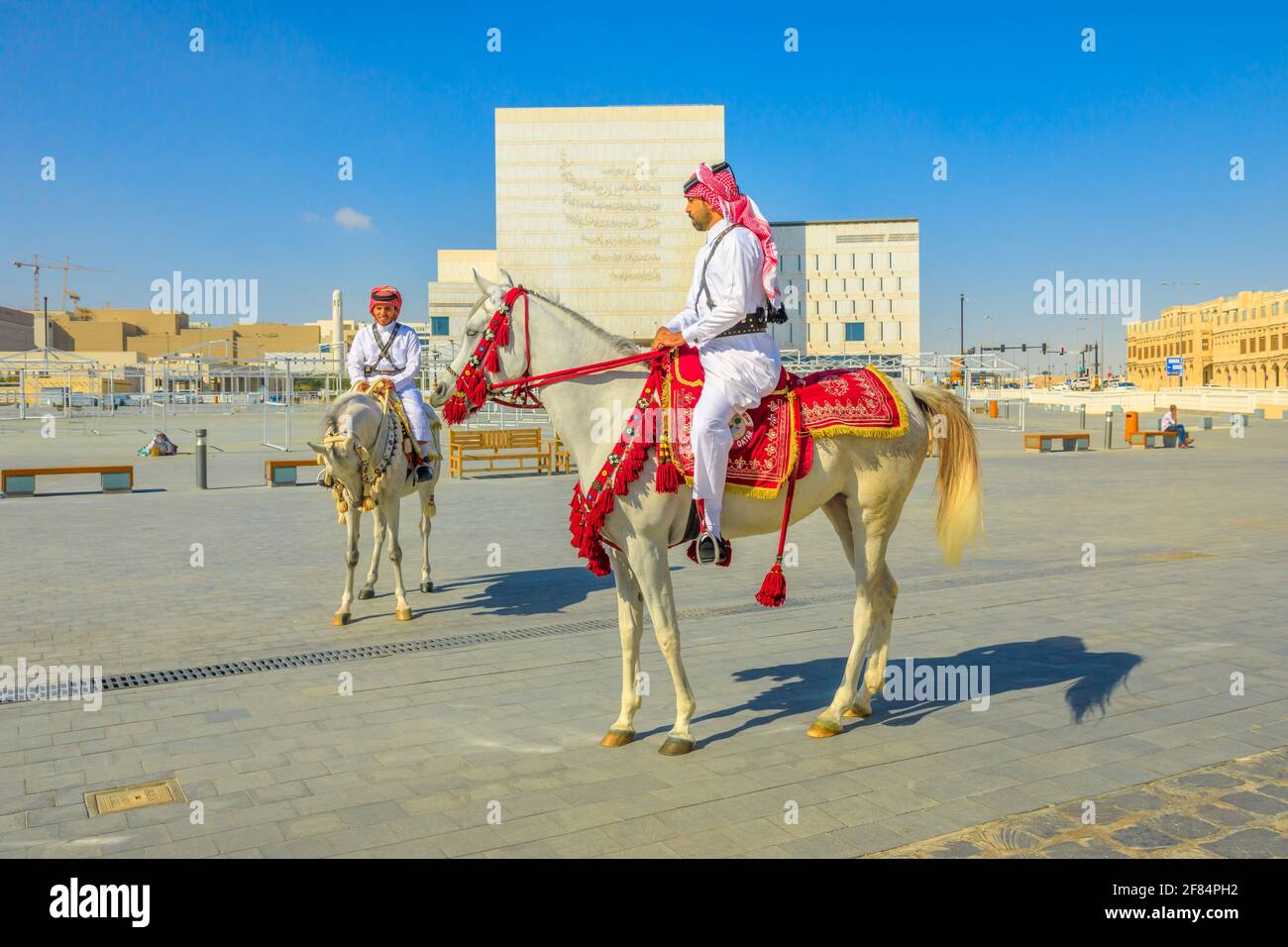 Doha, Qatar - February 20, 2019: two heritage Police Officers in ...